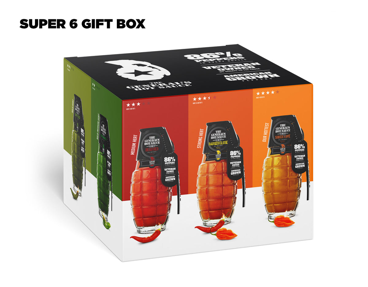 All-American Super 6 Hot Sauce 6-Pack - The Original 6 – The General's ...
